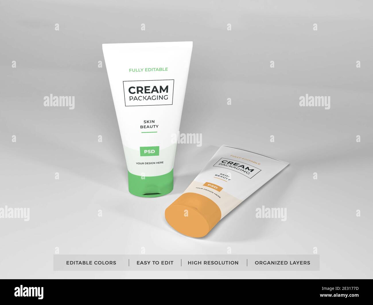 Realistic Cosmetic Cream Packaging Mockup Stock Photo - Alamy