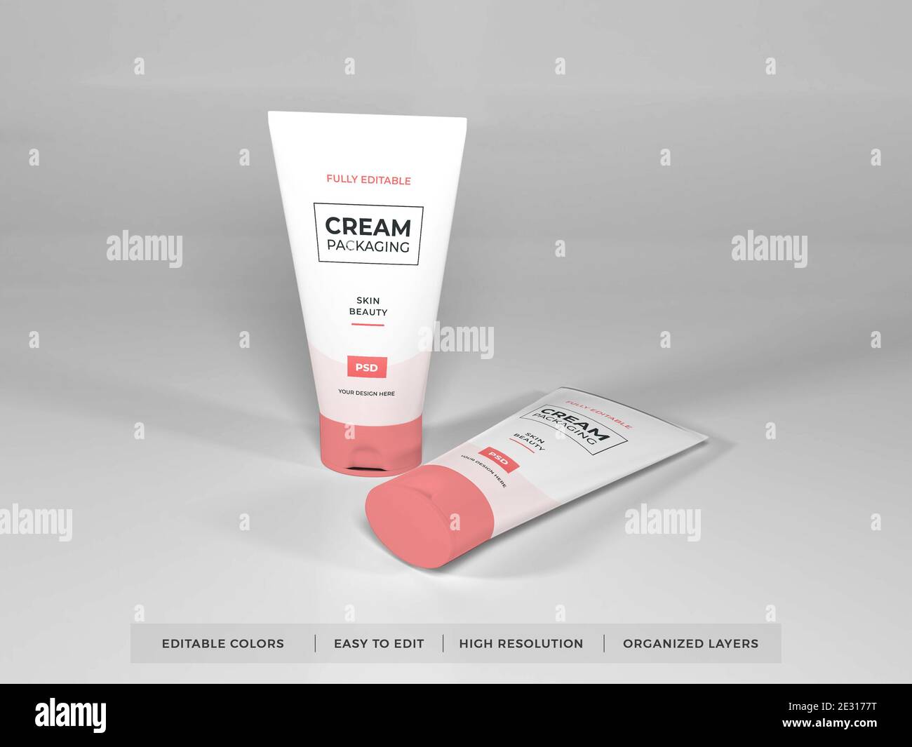 Realistic Cosmetic Cream Packaging Mockup Stock Photo - Alamy
