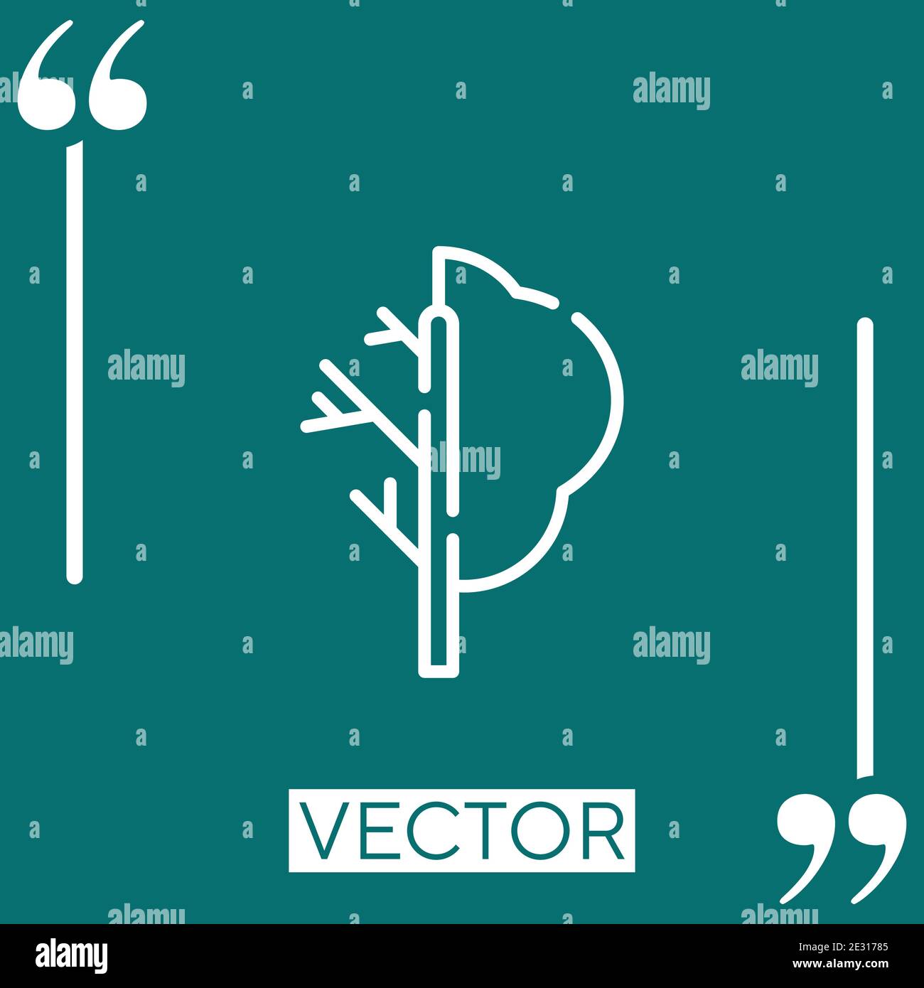 deciduous tree vector icon Linear icon. Editable stroke line Stock ...