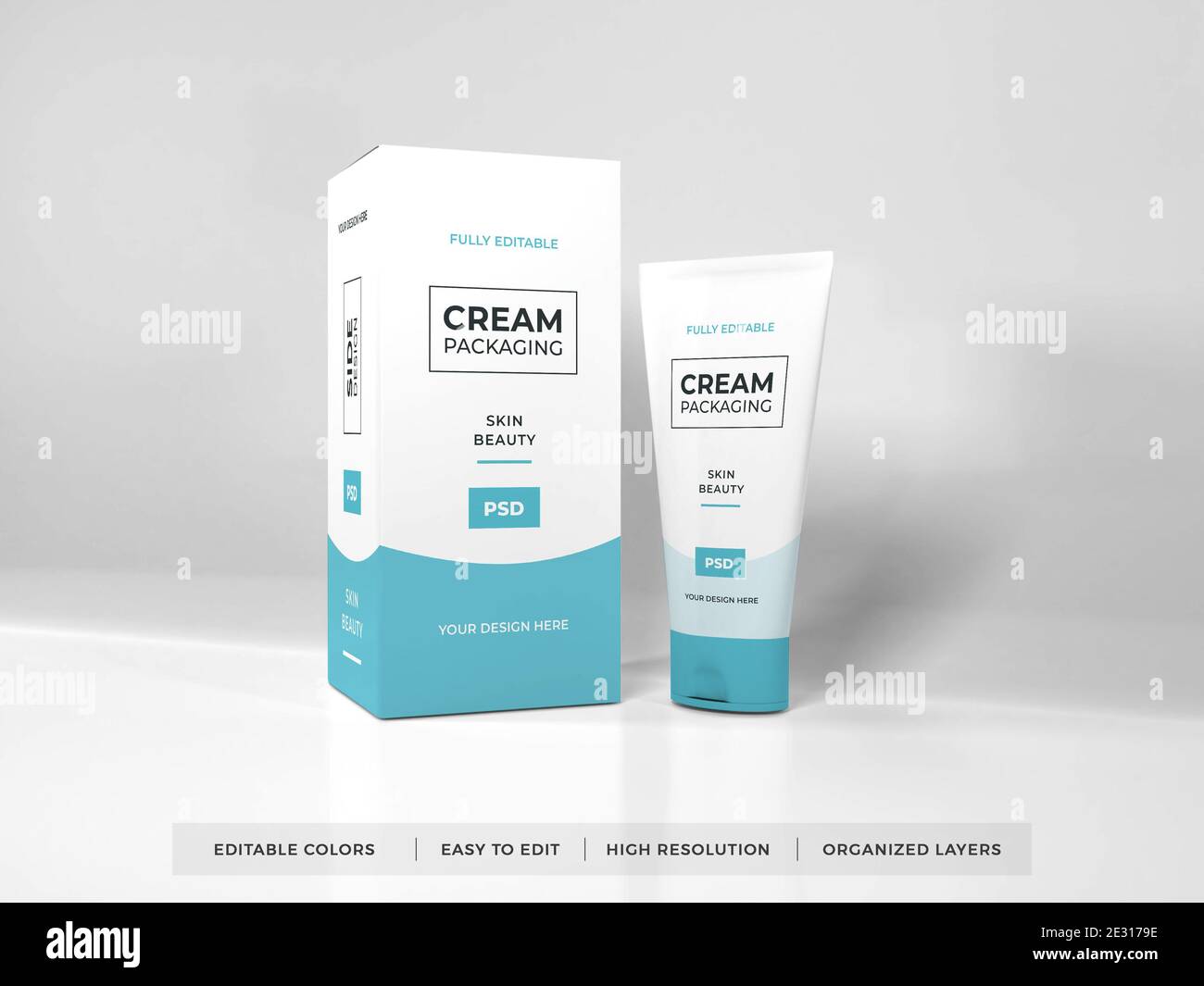Realistic Cosmetic Cream Packaging Mockup Stock Photo - Alamy
