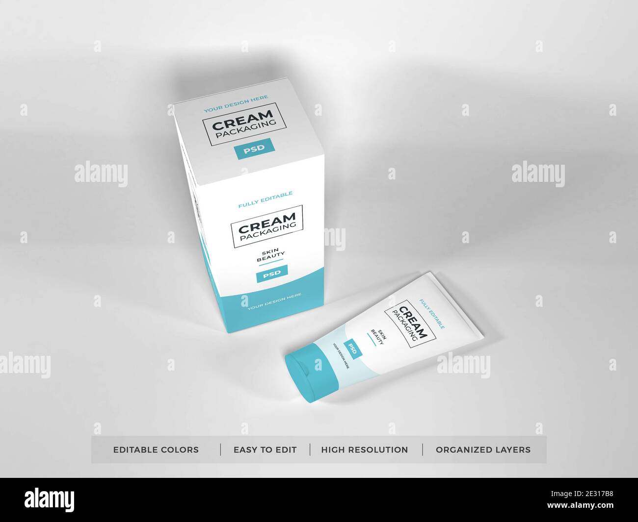 Realistic Cosmetic Cream Packaging Mockup Stock Photo - Alamy