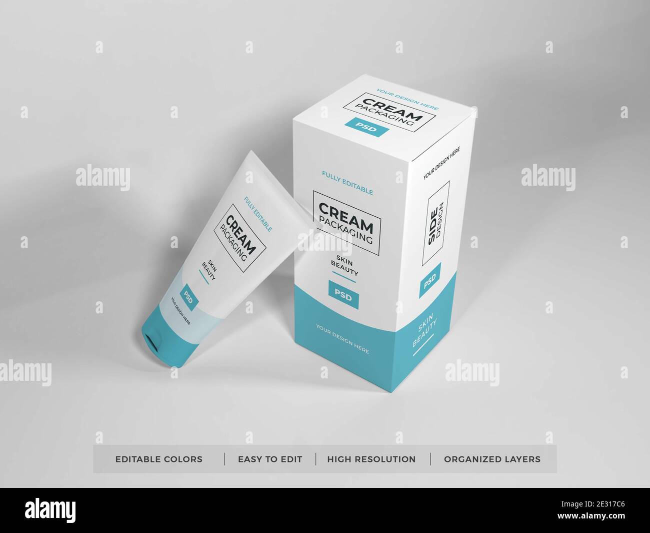 Realistic Cosmetic Cream Packaging Mockup Stock Photo - Alamy