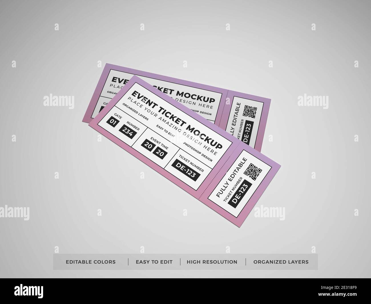 Realistic Event Ticket Mockup Scene Stock Photo - Alamy
