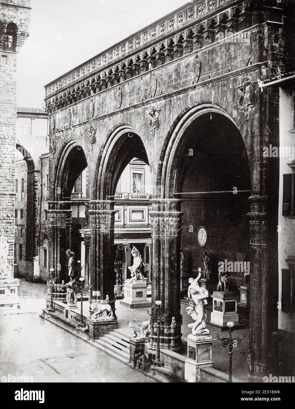 Vintage 19th century photograph: The Loggia dei Lanzi, also called the ...