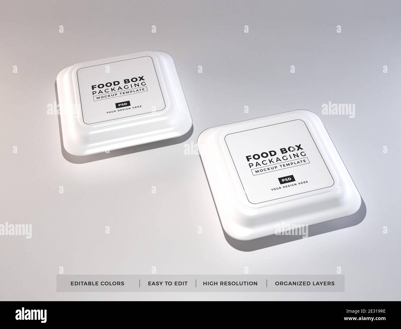 Food Box Packaging Mockup Template Stock Photo - Alamy