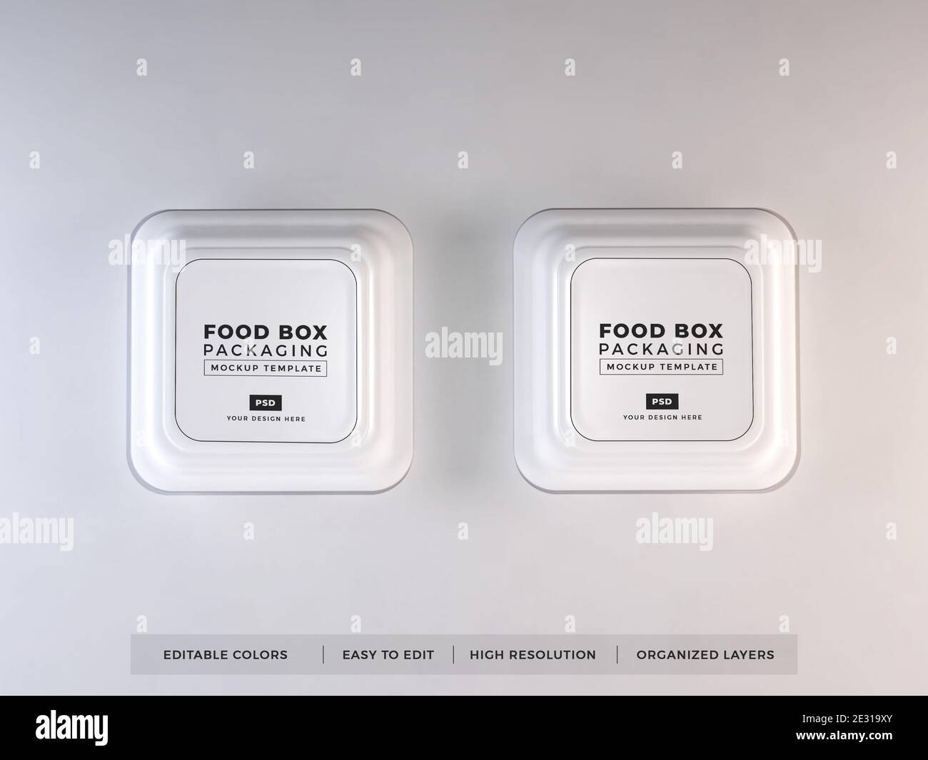 Food Box Packaging Mockup Template Stock Photo - Alamy