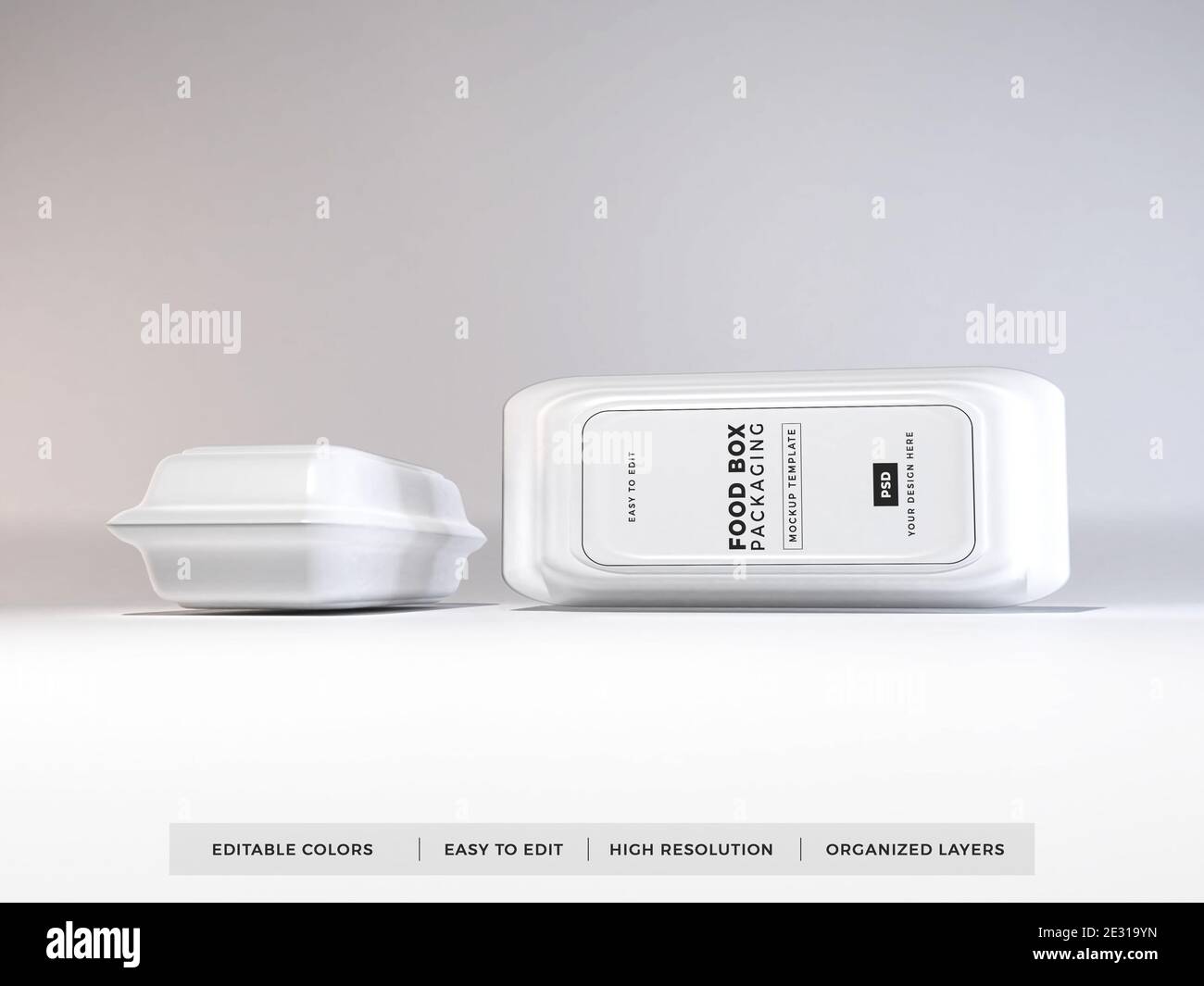 Food Box Packaging Mockup Template Stock Photo - Alamy