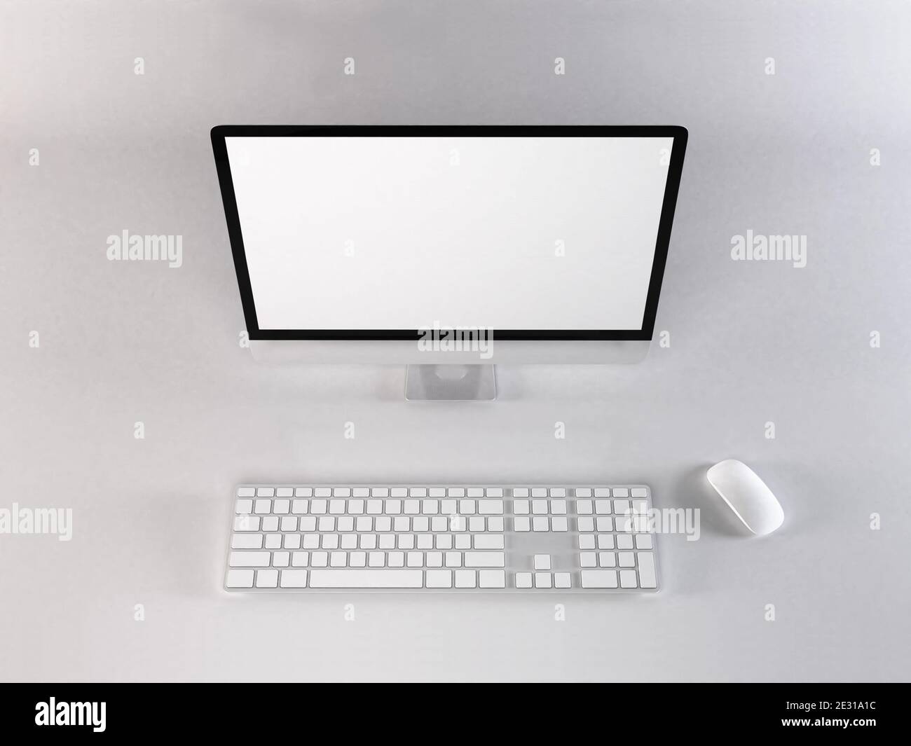 Realistic Personal Computer Mockup Template Scene Stock Photo - Alamy