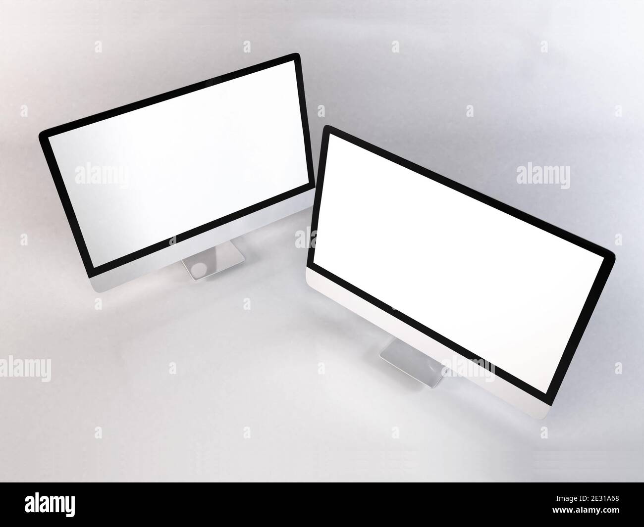 Realistic Personal Computer Mockup Template Scene Stock Photo - Alamy