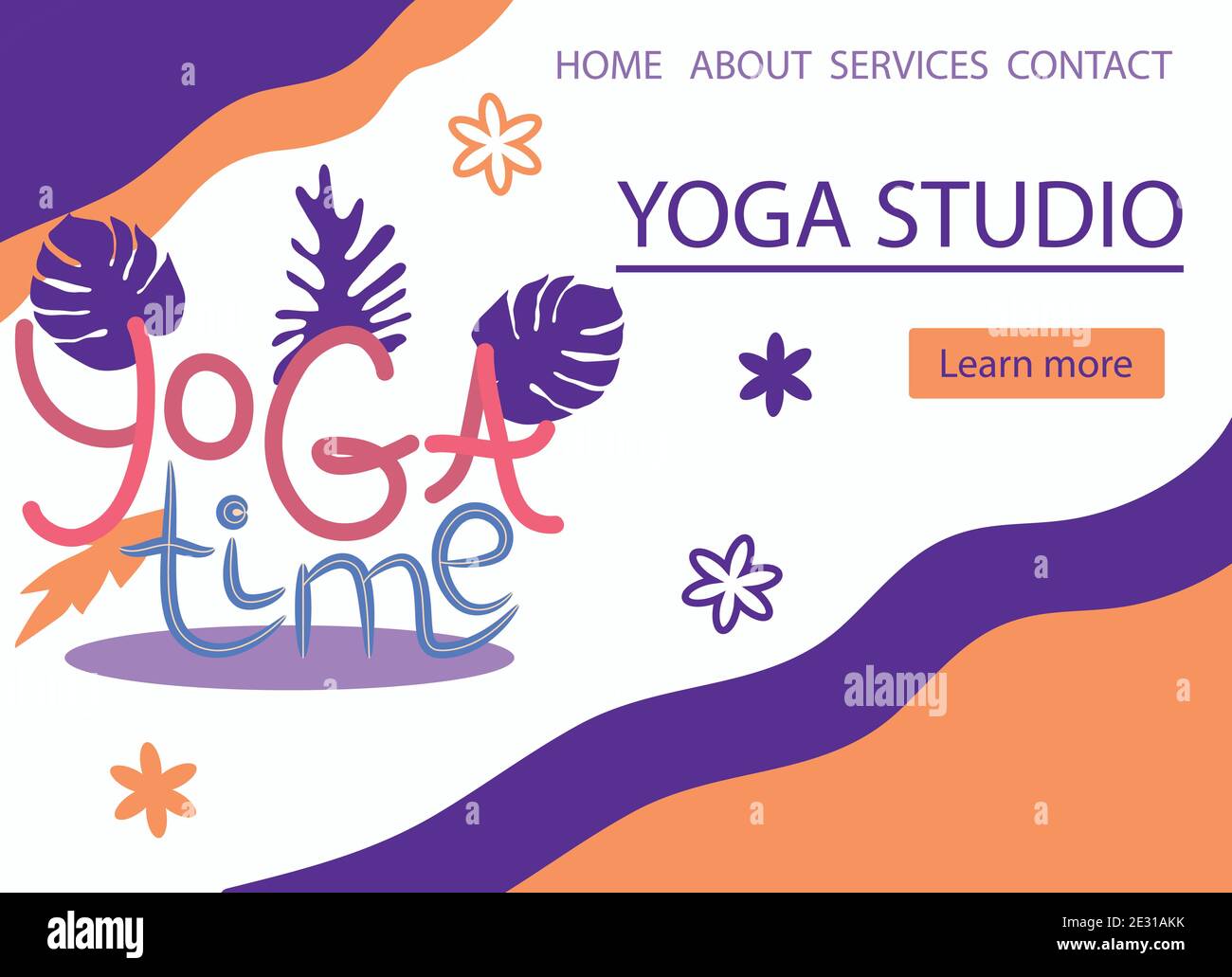 Website banner design for Yoga studio promotion with Learn more button ...