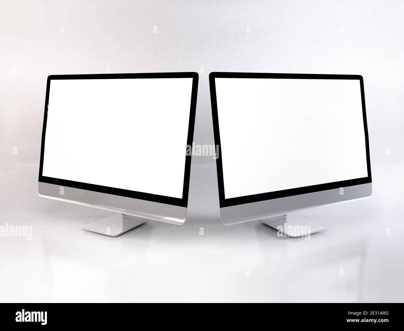 Realistic Personal Computer Mockup Template Scene Stock Photo - Alamy