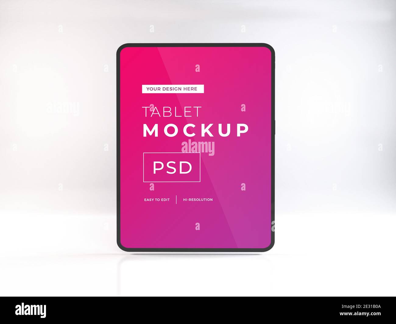 Realistic Tablet Device Mockup Template Scene Stock Photo - Alamy