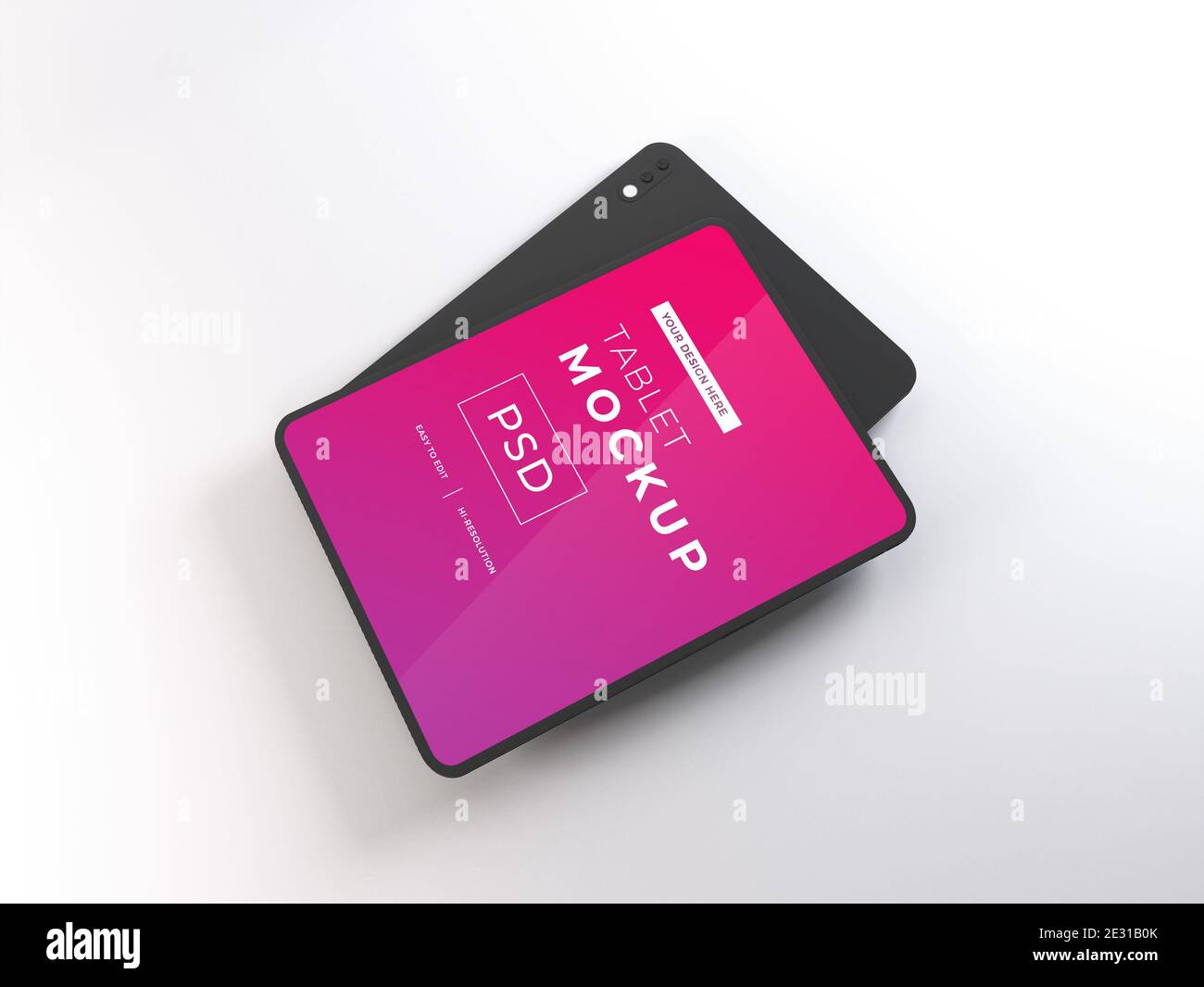 Realistic Tablet Device Mockup Template Scene Stock Photo - Alamy