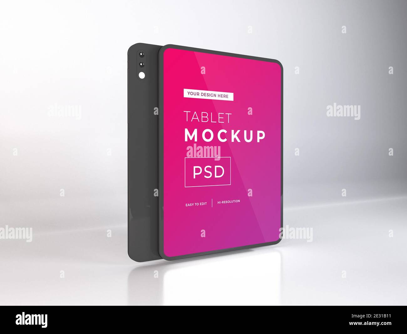 Realistic Tablet Device Mockup Template Scene Stock Photo - Alamy