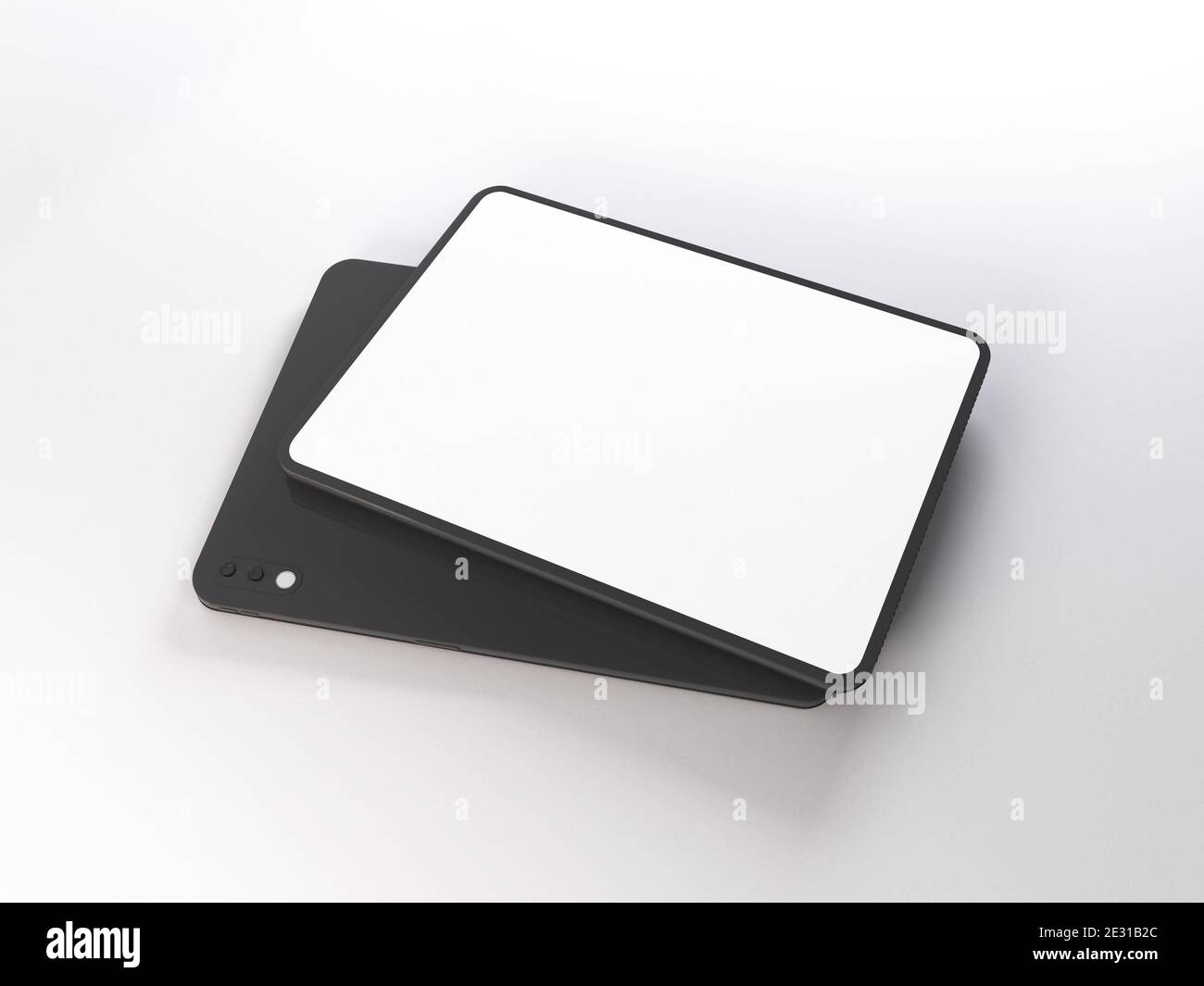 Realistic Tablet Device Mockup Template Scene Stock Photo - Alamy