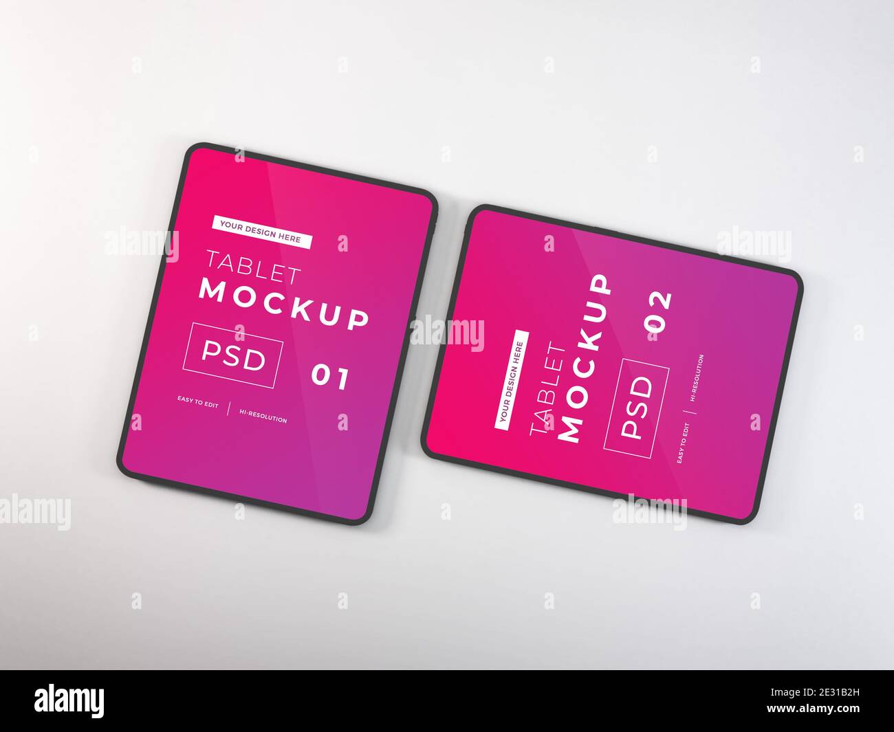 Realistic Tablet Device Mockup Template Scene Stock Photo - Alamy