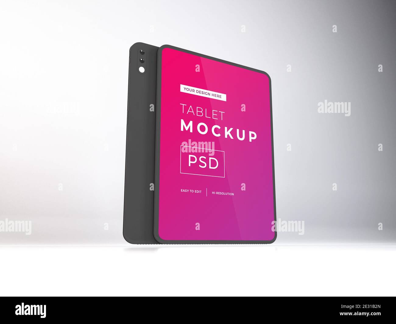 Realistic Tablet Device Mockup Template Scene Stock Photo - Alamy