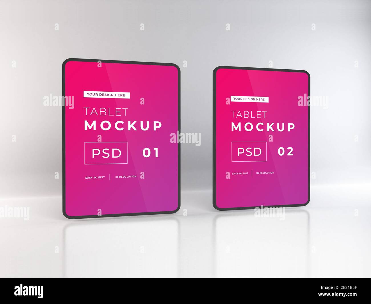 Realistic Tablet Device Mockup Template Scene Stock Photo - Alamy