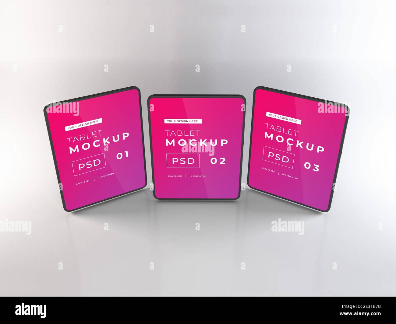 Realistic Tablet Device Mockup Template Scene Stock Photo - Alamy