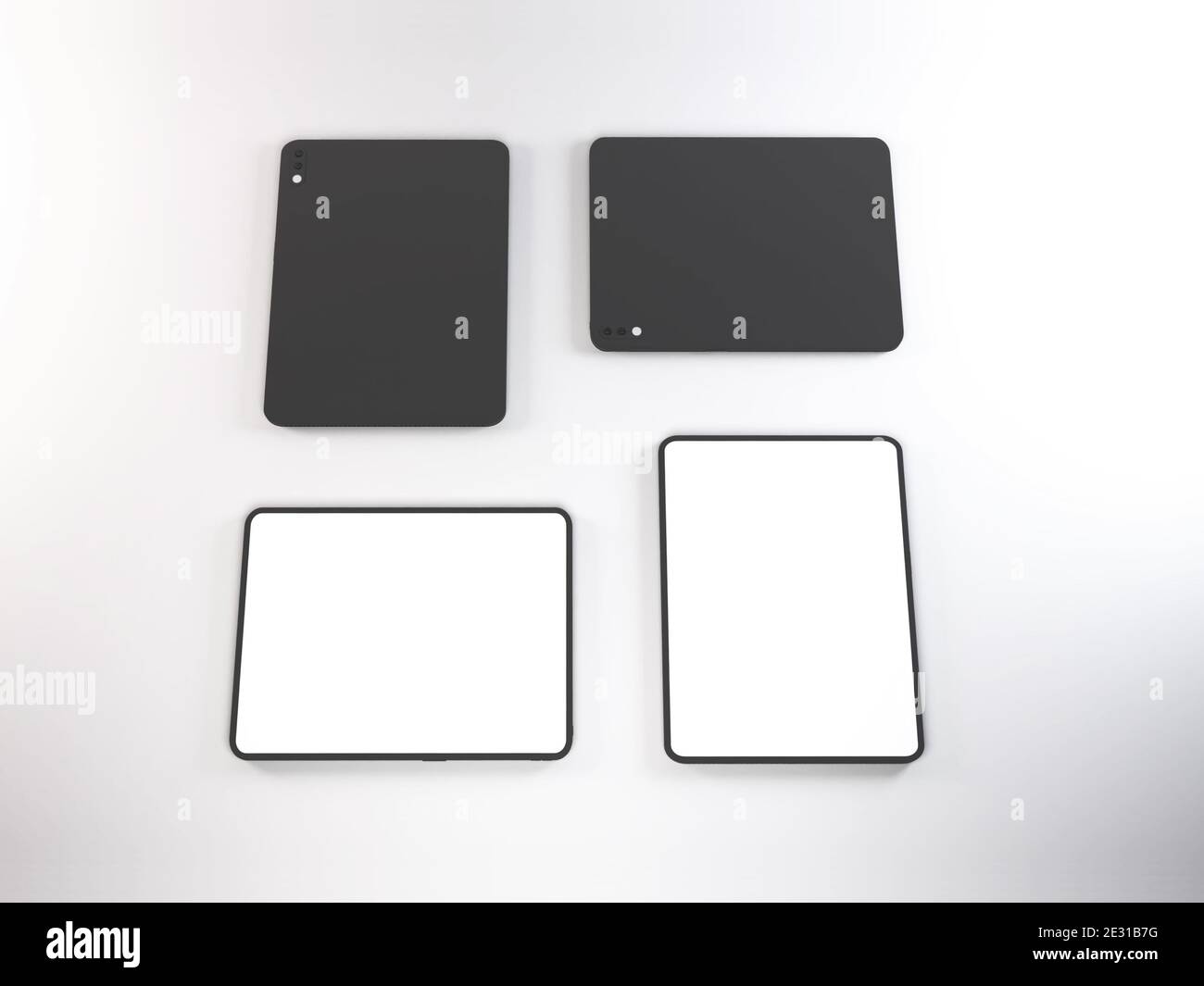 Realistic Tablet Device Mockup Template Scene Stock Photo - Alamy