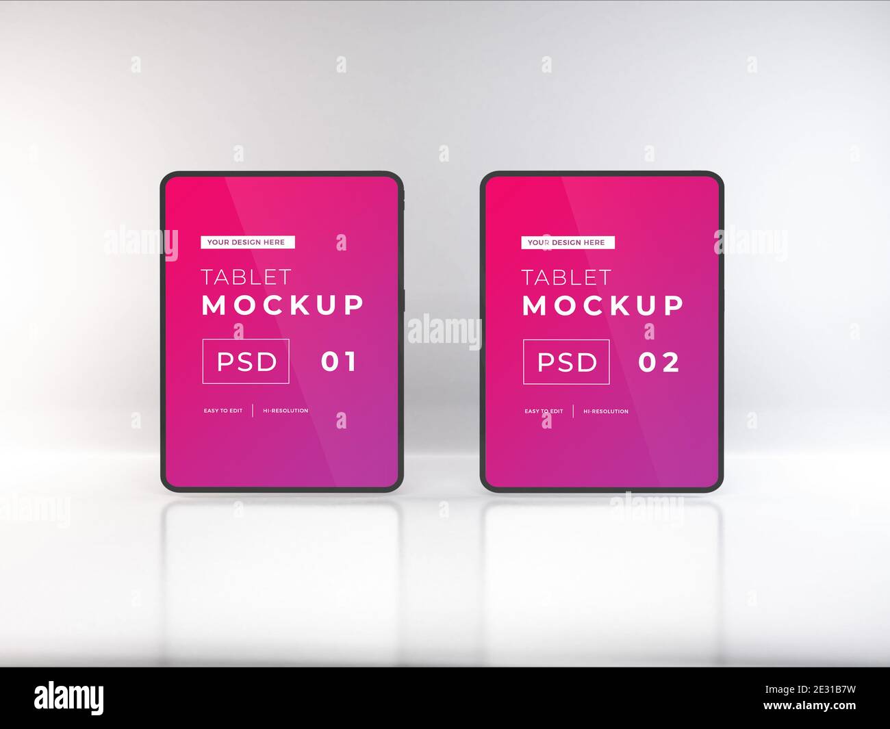 Realistic Tablet Device Mockup Template Scene Stock Photo - Alamy