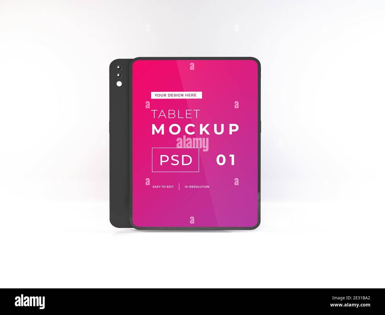 Realistic Tablet Device Mockup Template Scene Stock Photo - Alamy