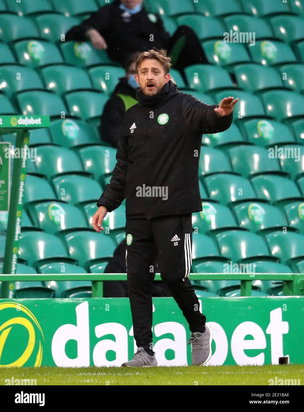 Celtic first team coach Gavin Strachan gestures on the touchline during ...