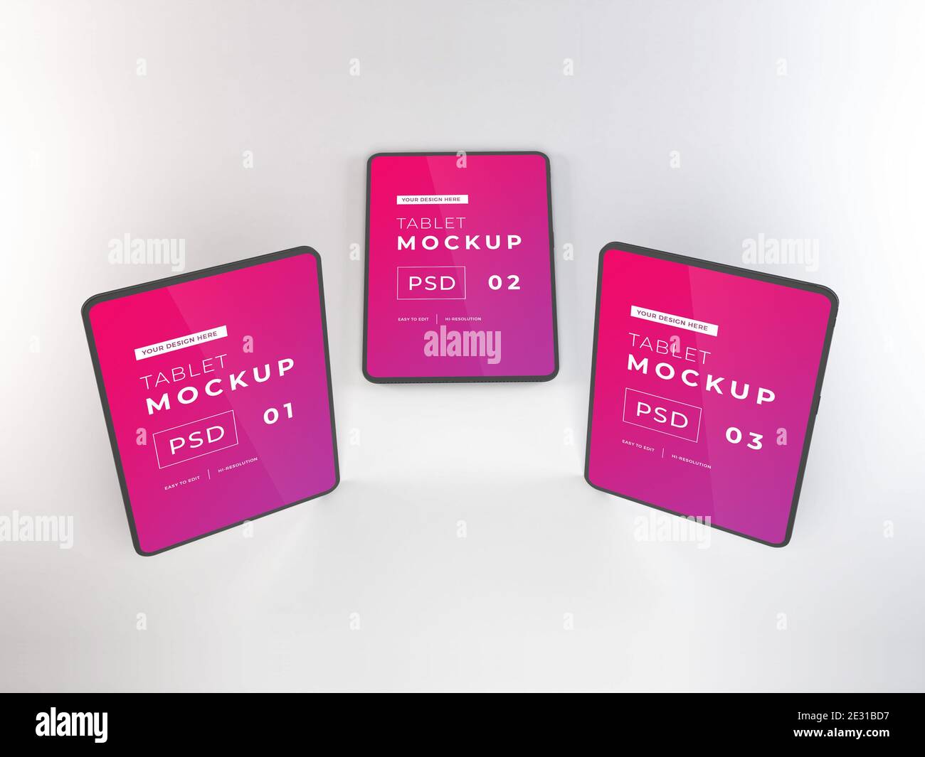 Realistic Tablet Device Mockup Template Scene Stock Photo - Alamy