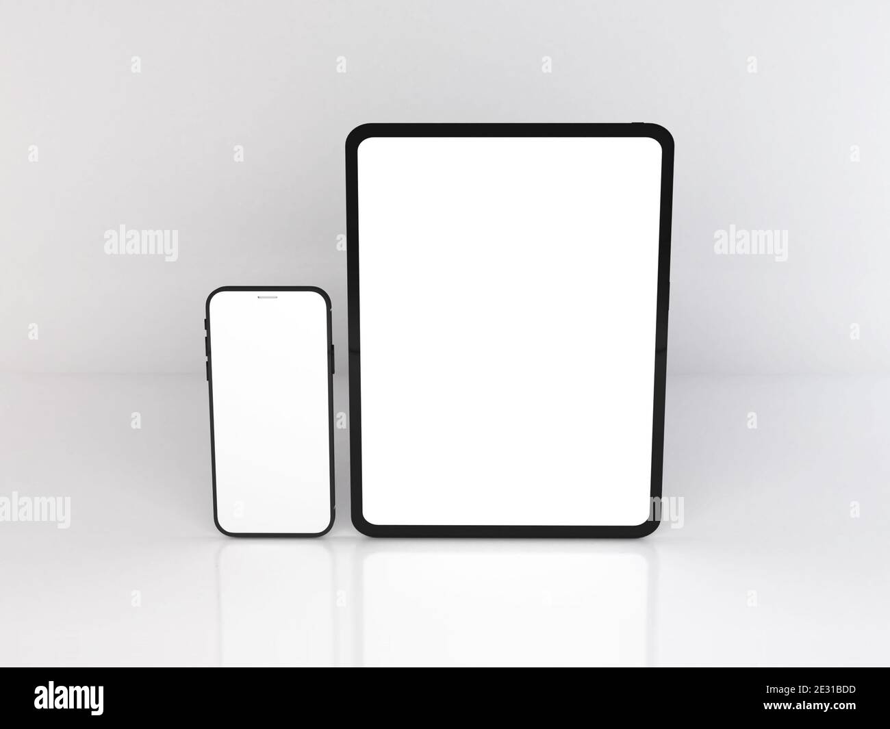 Realistic Smartphone and Tablet Mockup Template Stock Photo - Alamy