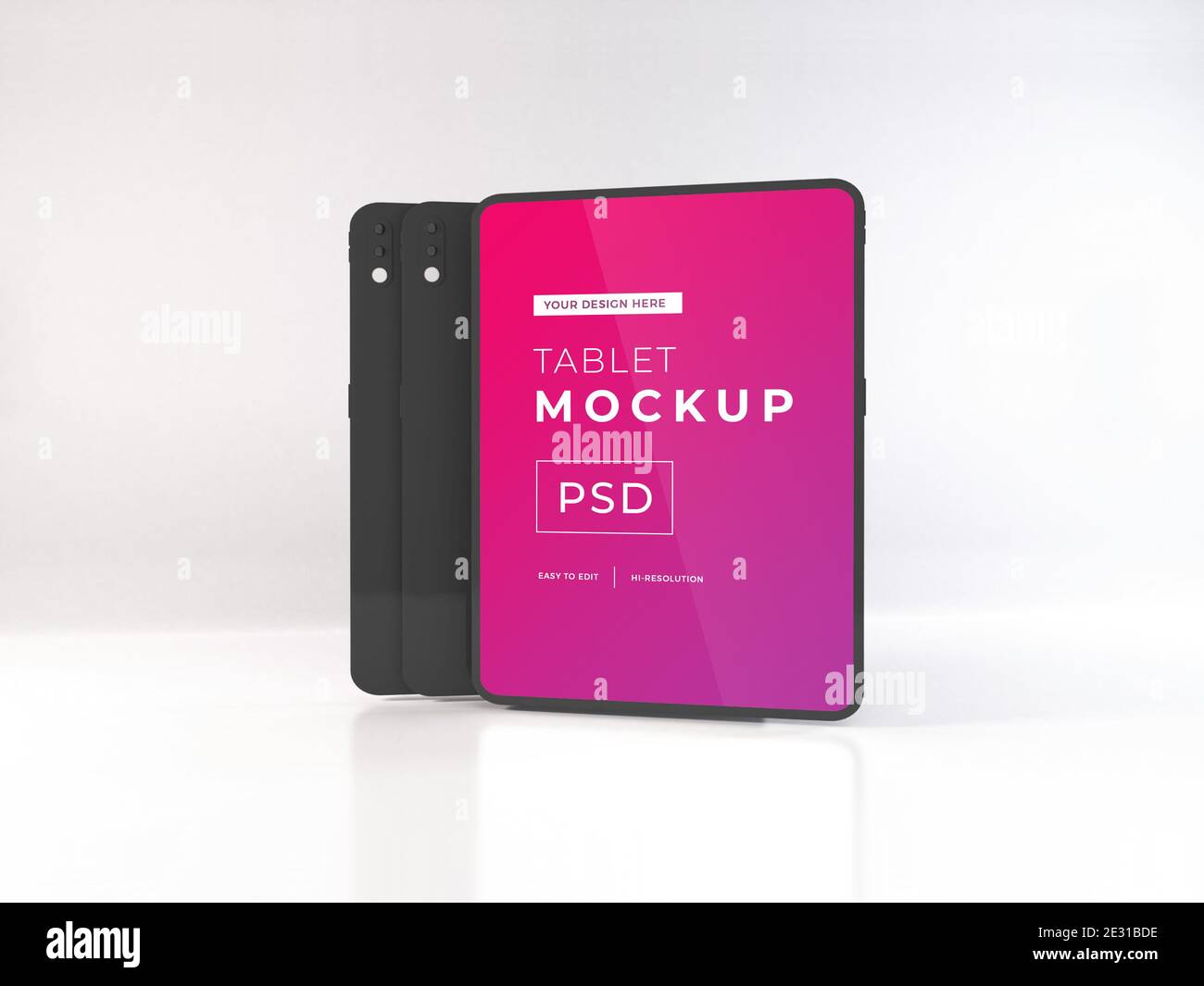 Realistic Tablet Device Mockup Template Scene Stock Photo - Alamy