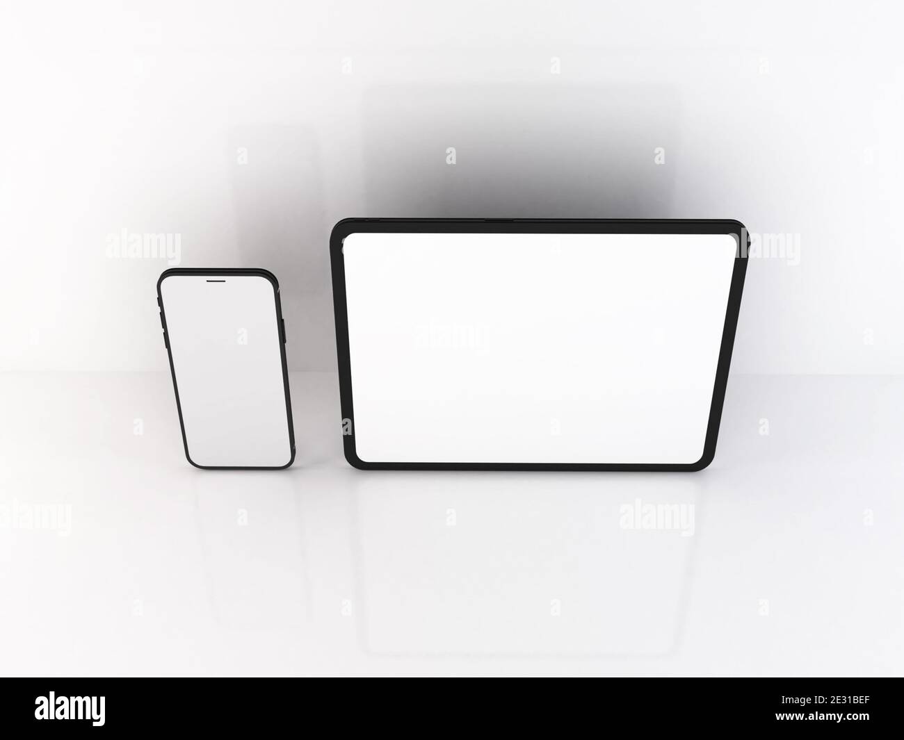 Realistic Smartphone and Tablet Mockup Template Stock Photo - Alamy