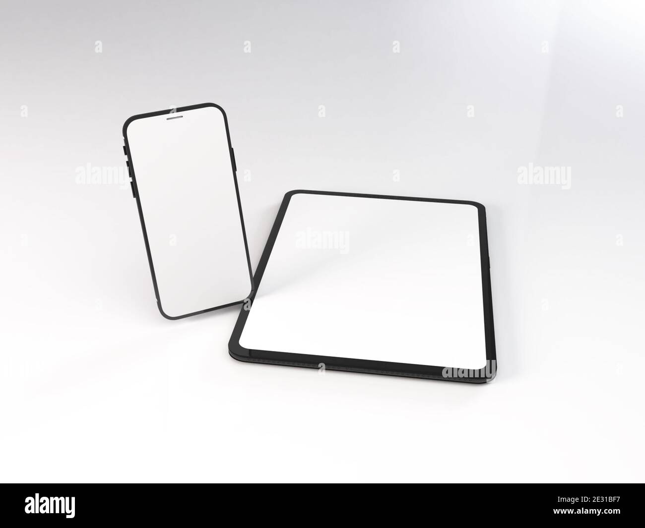 Realistic Smartphone and Tablet Mockup Template Stock Photo - Alamy