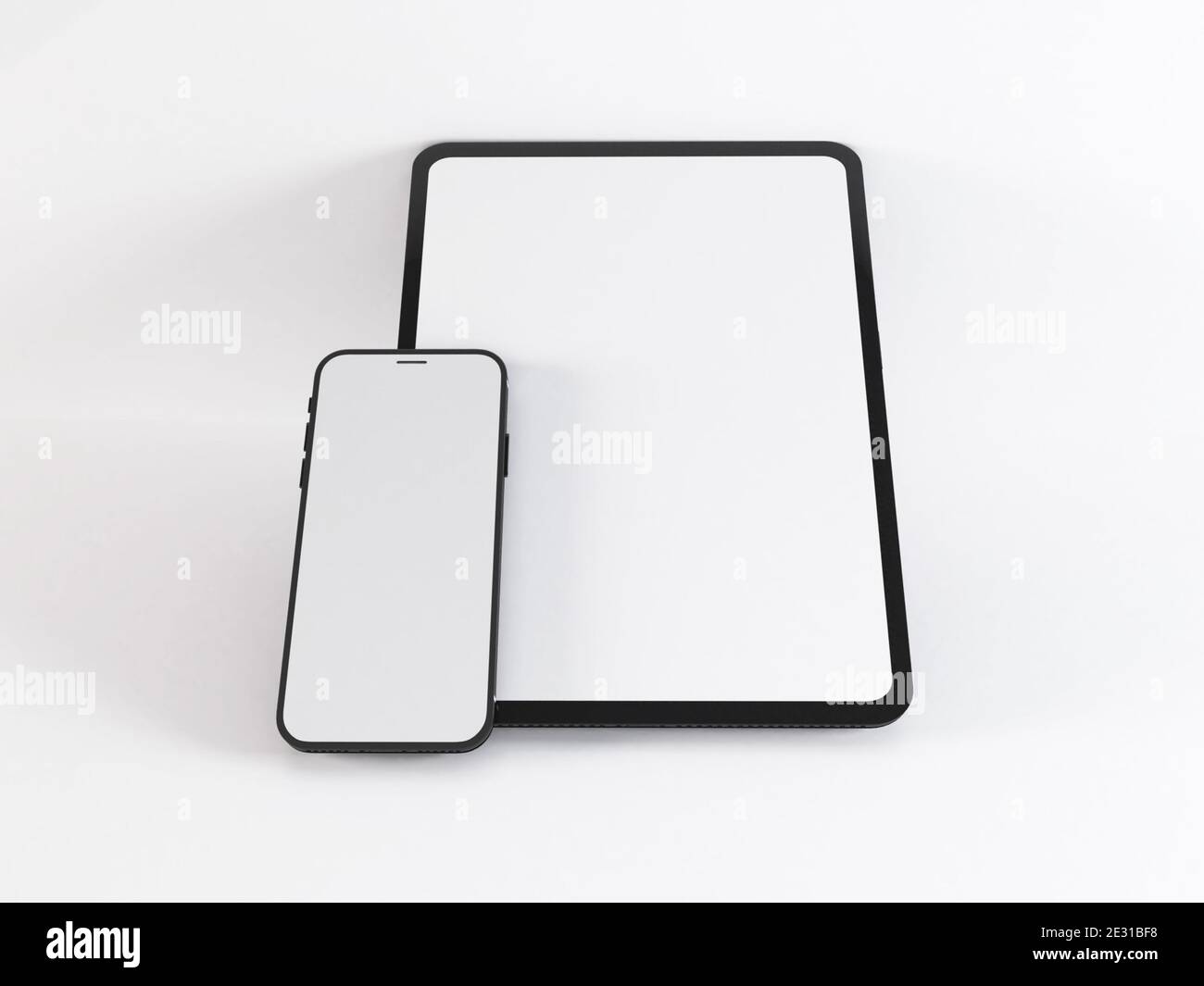 Realistic Smartphone and Tablet Mockup Template Stock Photo - Alamy