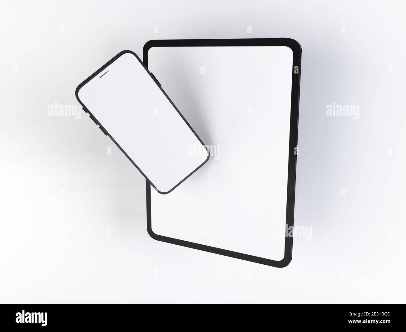 Realistic Smartphone and Tablet Mockup Template Stock Photo - Alamy