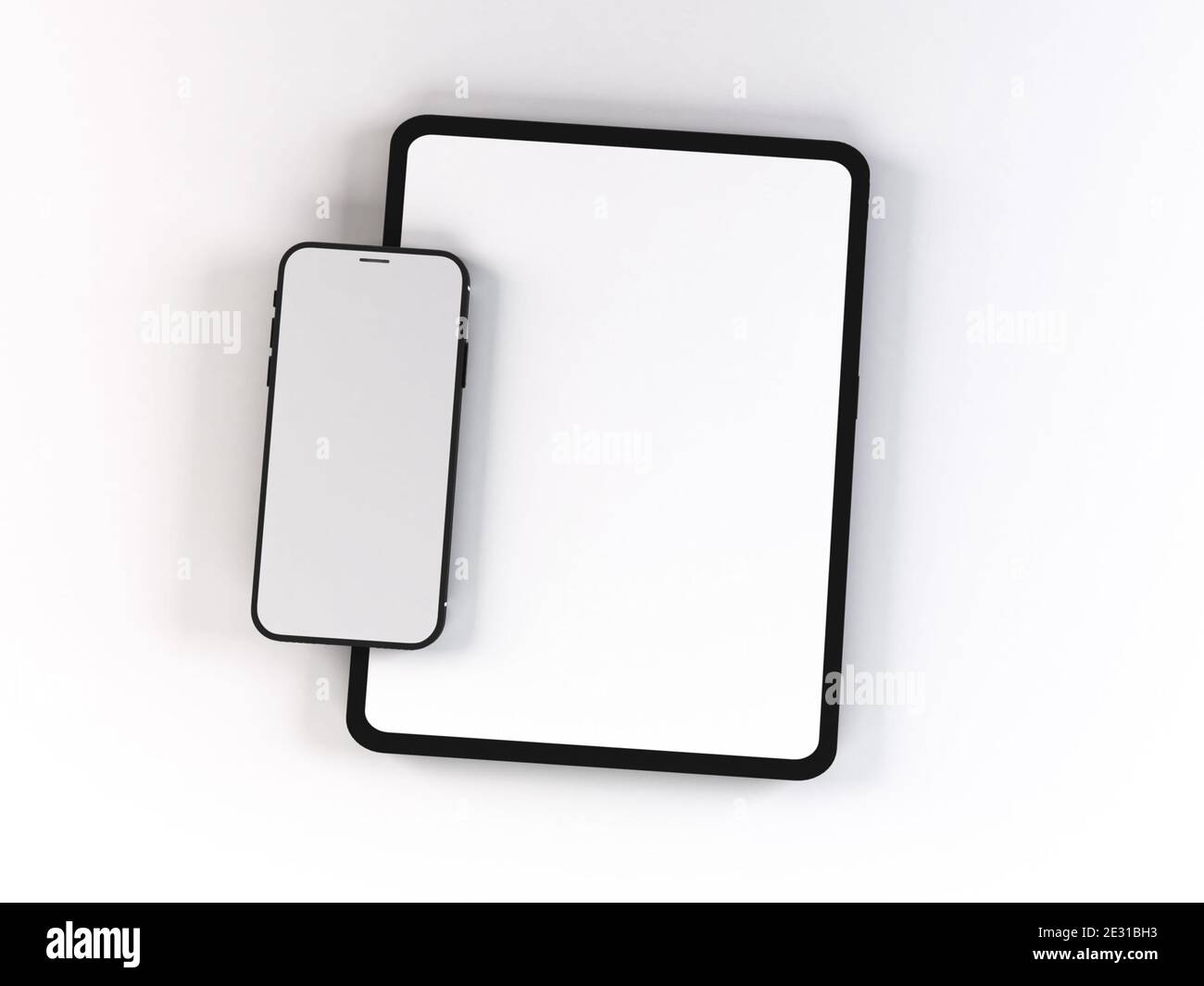 Realistic Smartphone and Tablet Mockup Template Stock Photo - Alamy