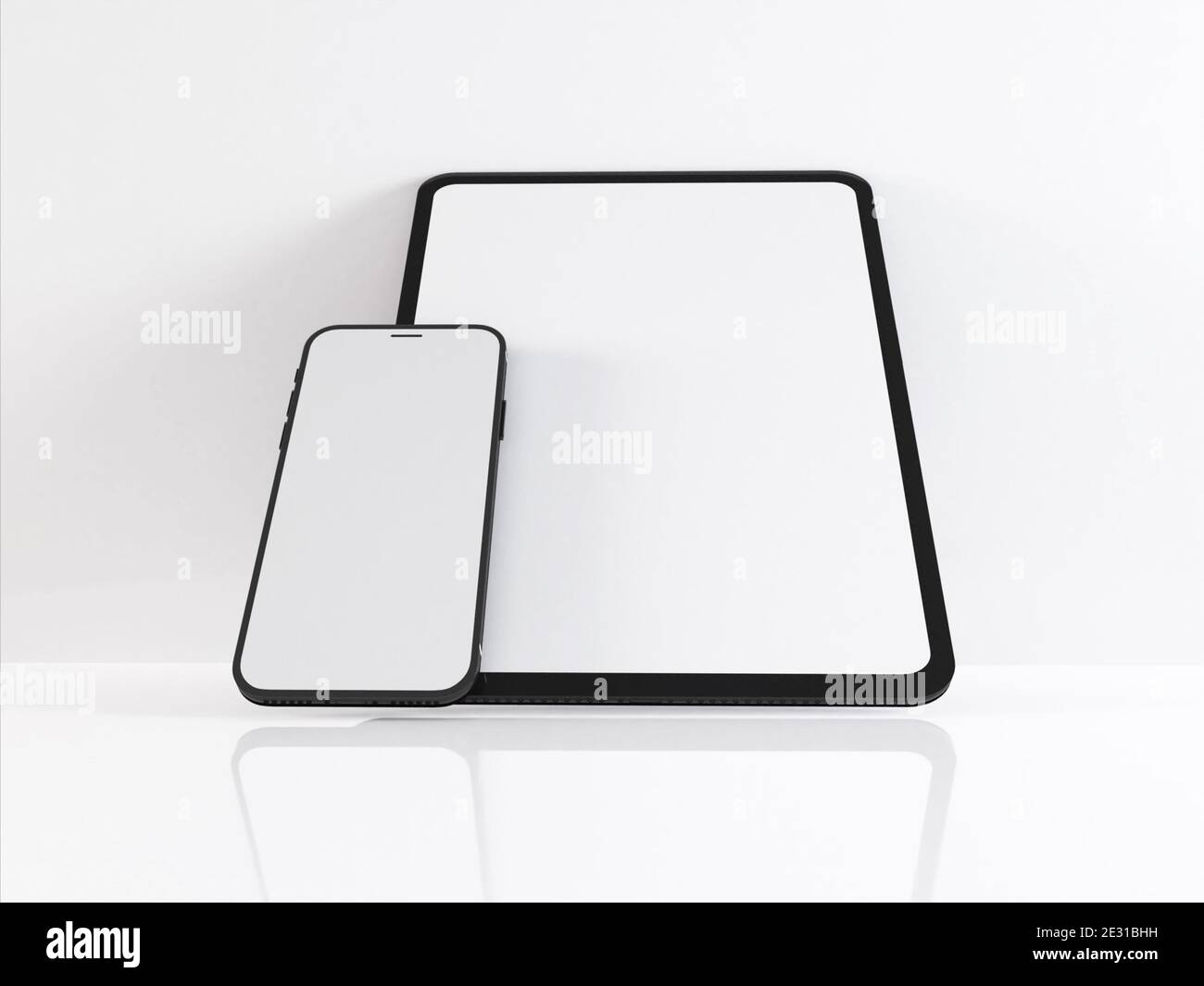Realistic Smartphone and Tablet Mockup Template Stock Photo - Alamy