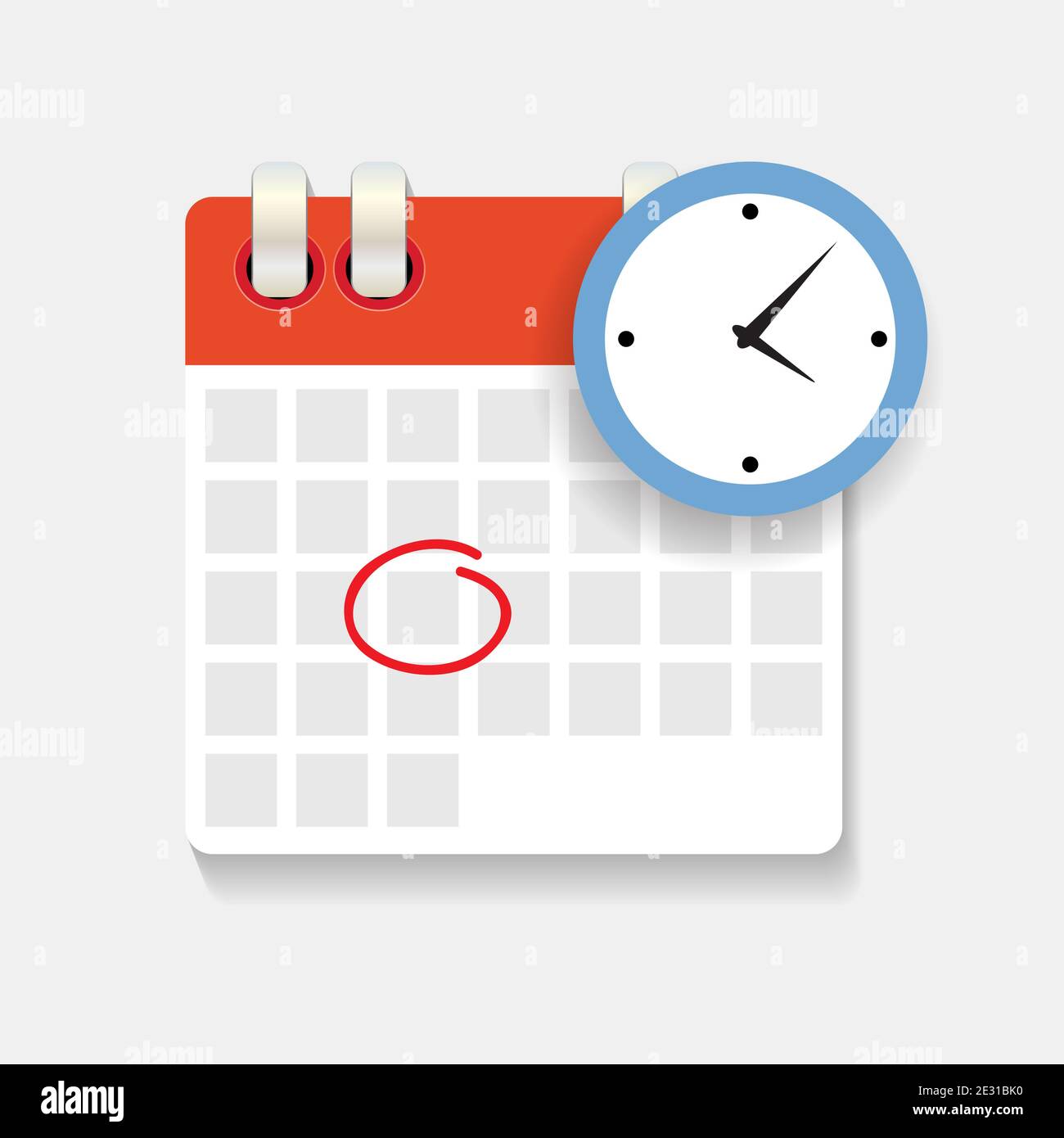 Calendar and clock icon. Concept of Schedule, appointment. Illustration ...