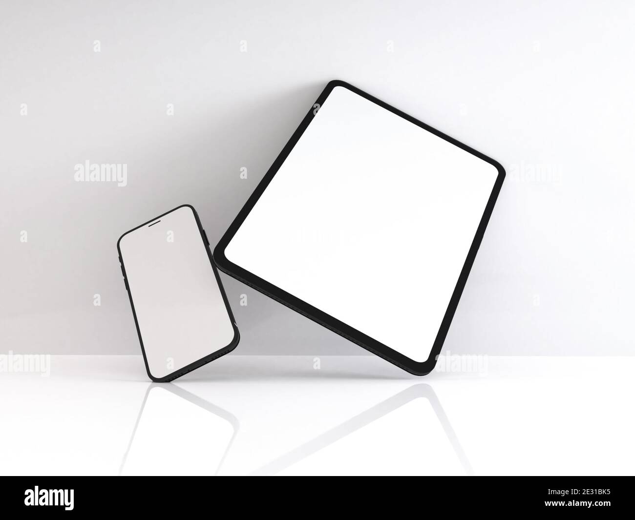 Realistic Smartphone and Tablet Mockup Template Stock Photo - Alamy