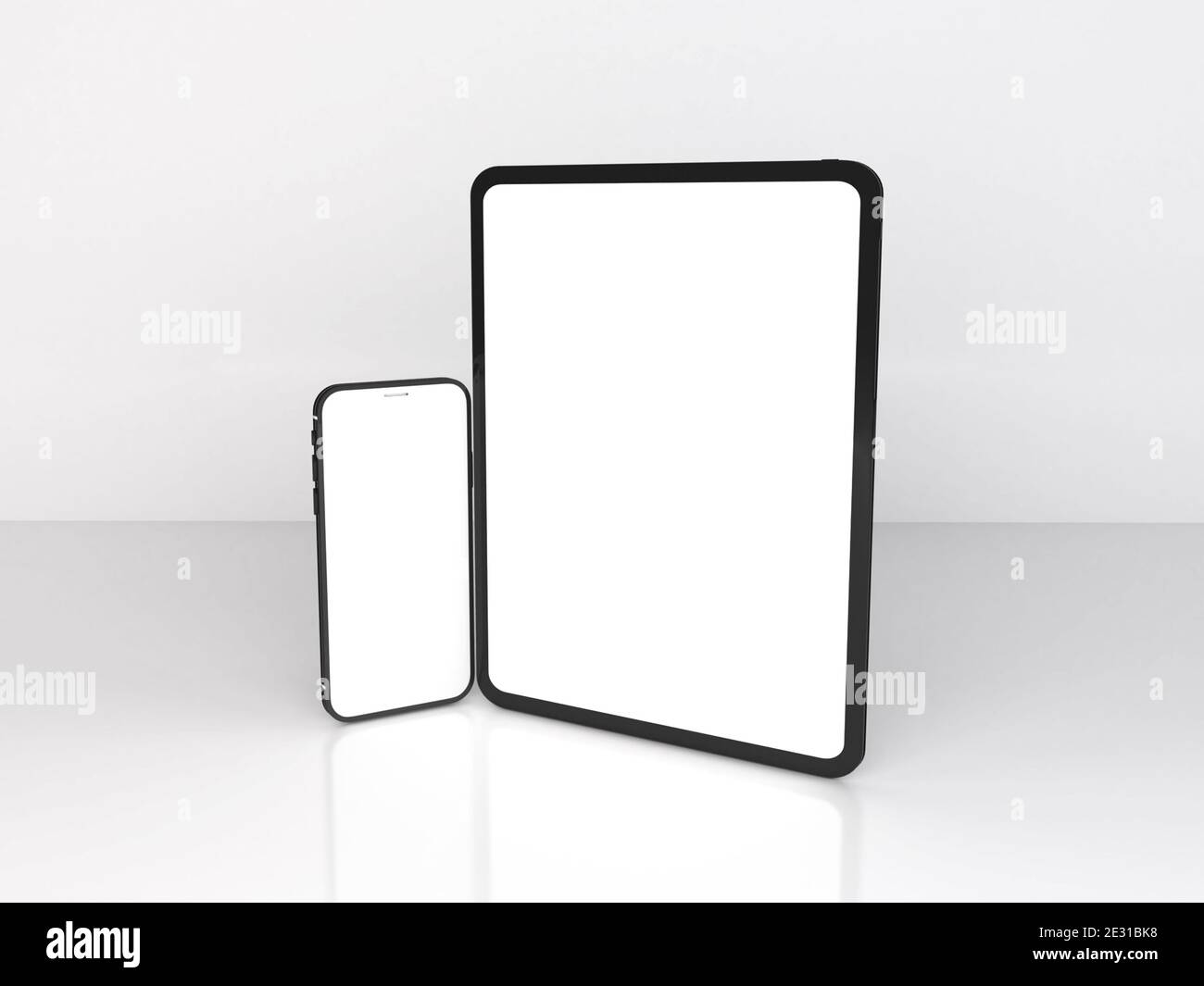 Realistic Smartphone and Tablet Mockup Template Stock Photo - Alamy