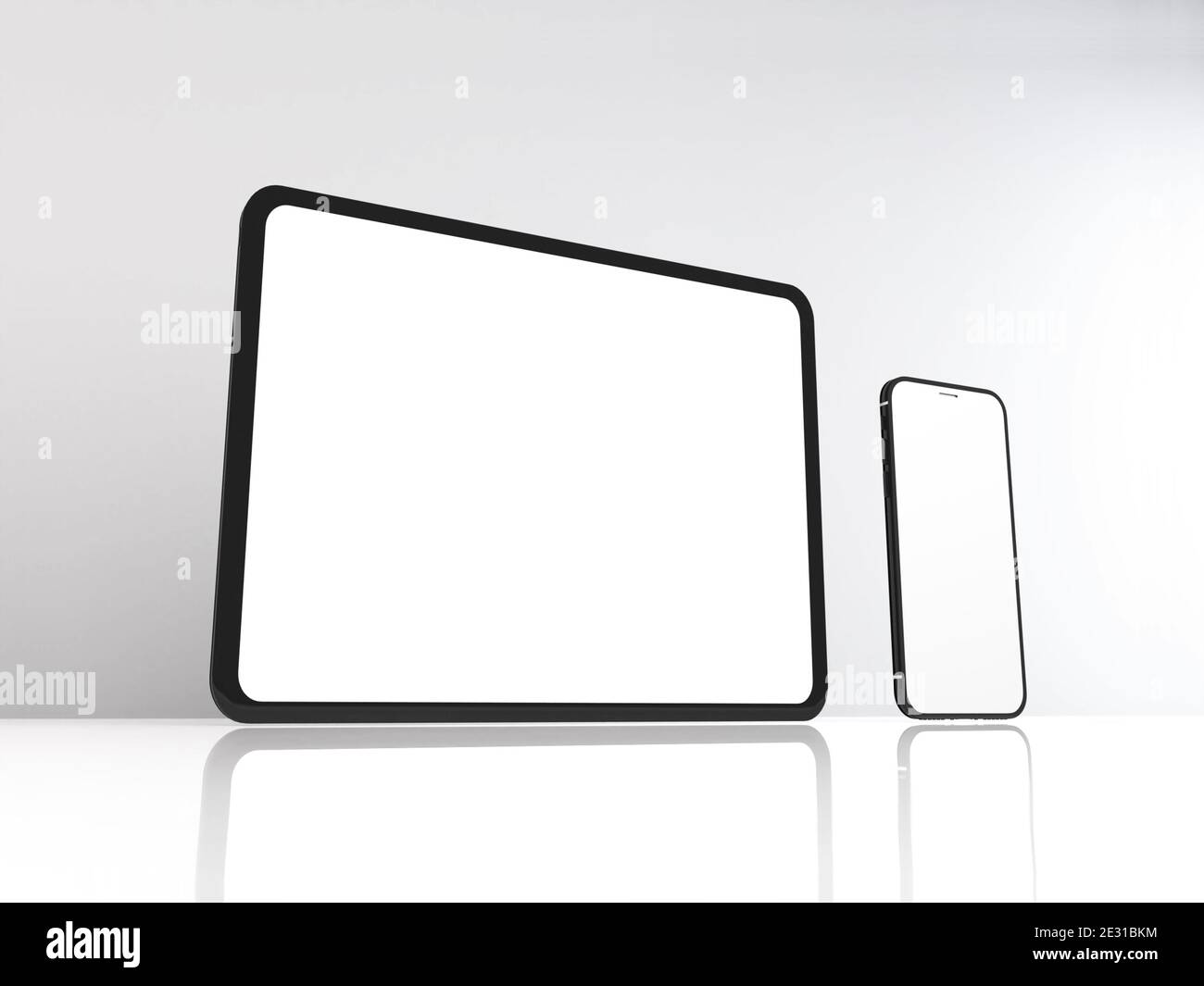 Realistic Smartphone and Tablet Mockup Template Stock Photo - Alamy