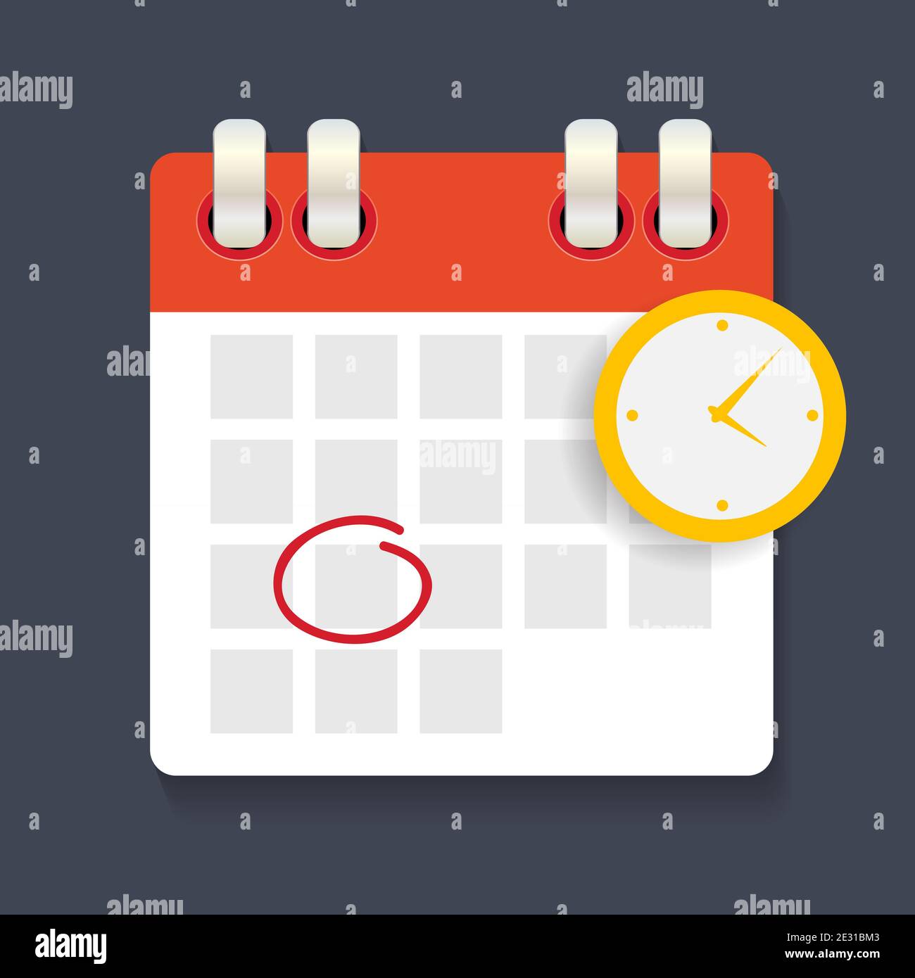 Calendar and clock icon. Concept of Schedule, appointment. Illustration ...