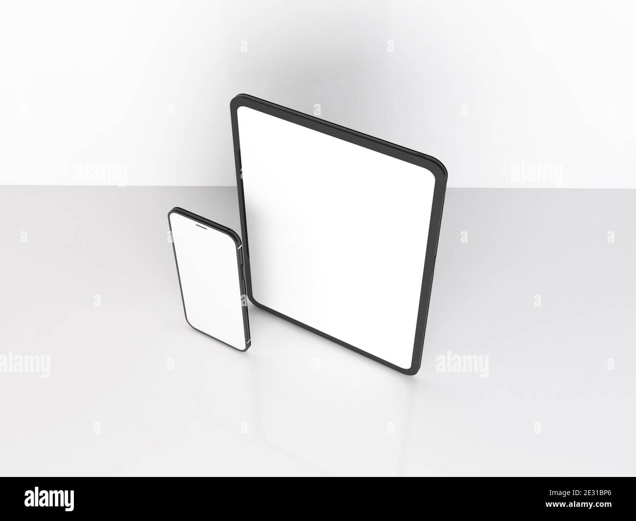 Realistic Smartphone and Tablet Mockup Template Stock Photo - Alamy