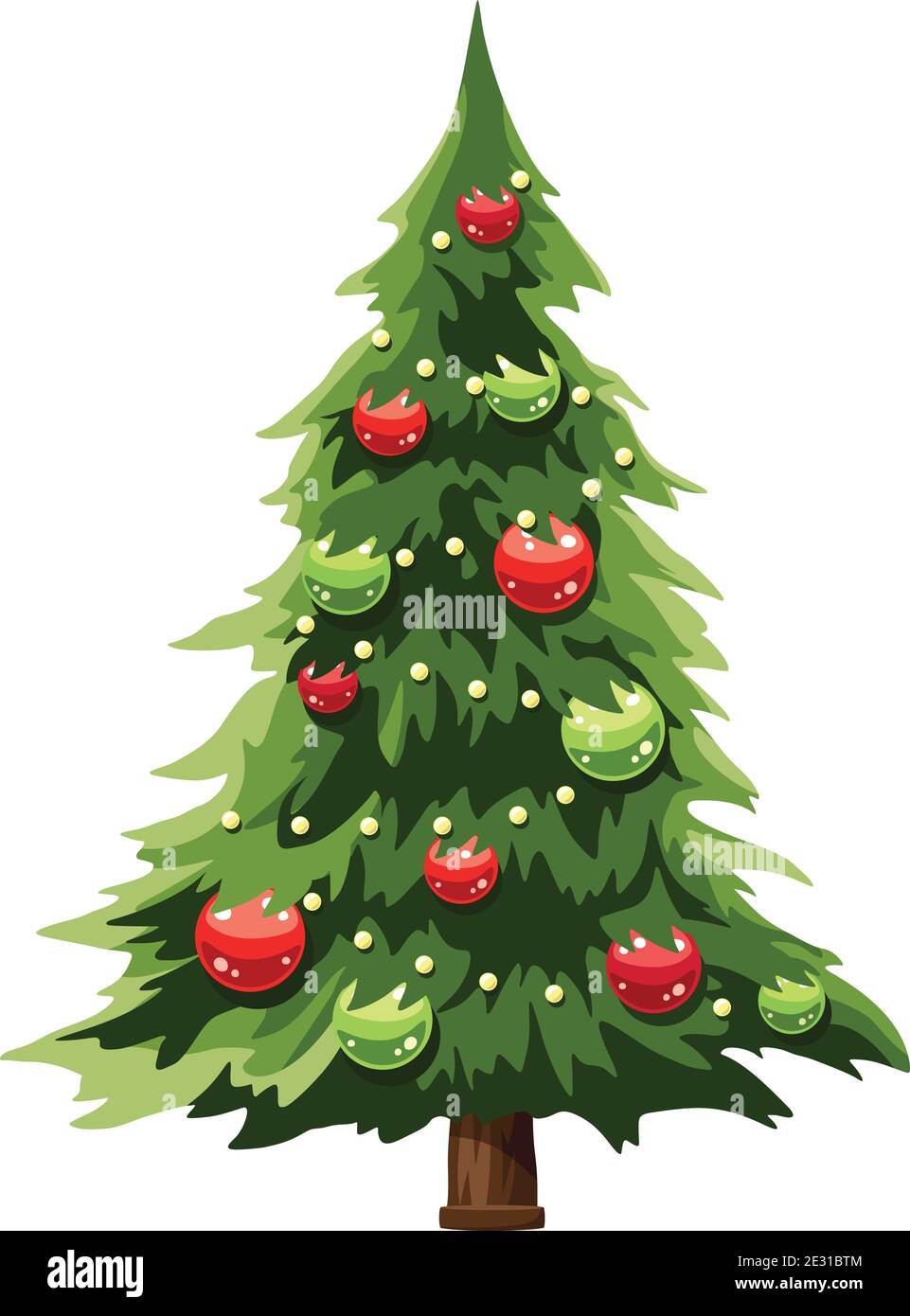 Red And Green Christmas Tree Clip Art