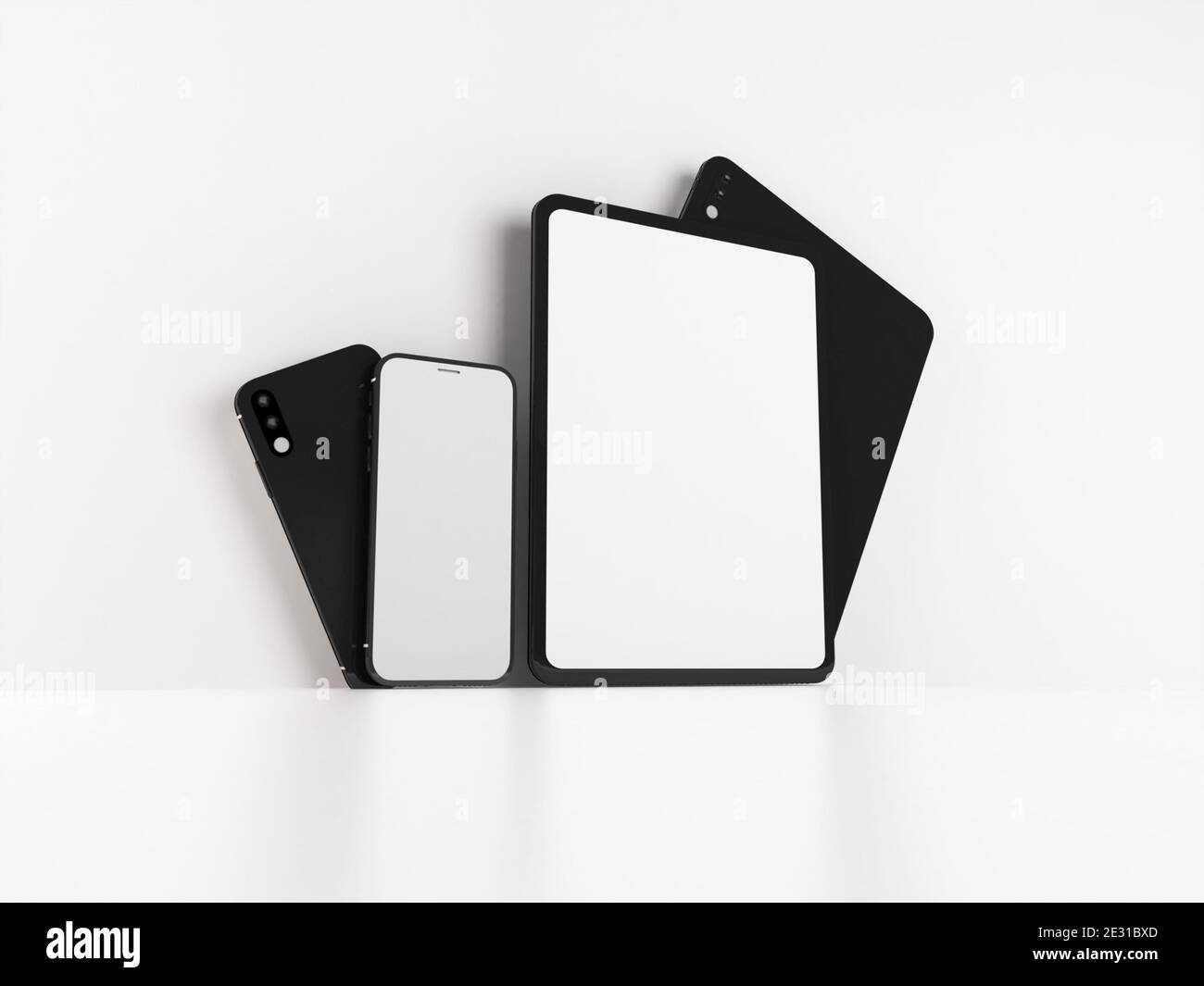 Realistic Smartphone and Tablet Mockup Template Stock Photo - Alamy
