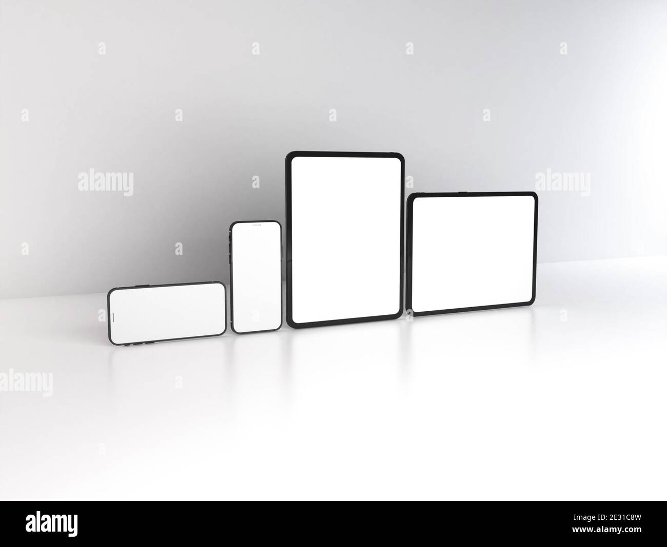 Realistic Smartphone and Tablet Mockup Template Stock Photo - Alamy