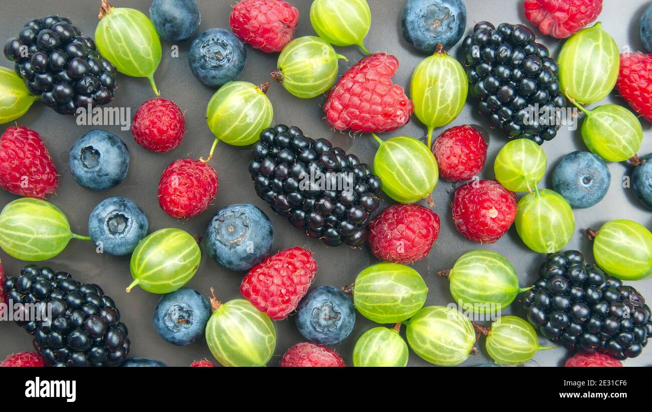 lots of fresh different berries. useful vitamin healthy food fruit ...