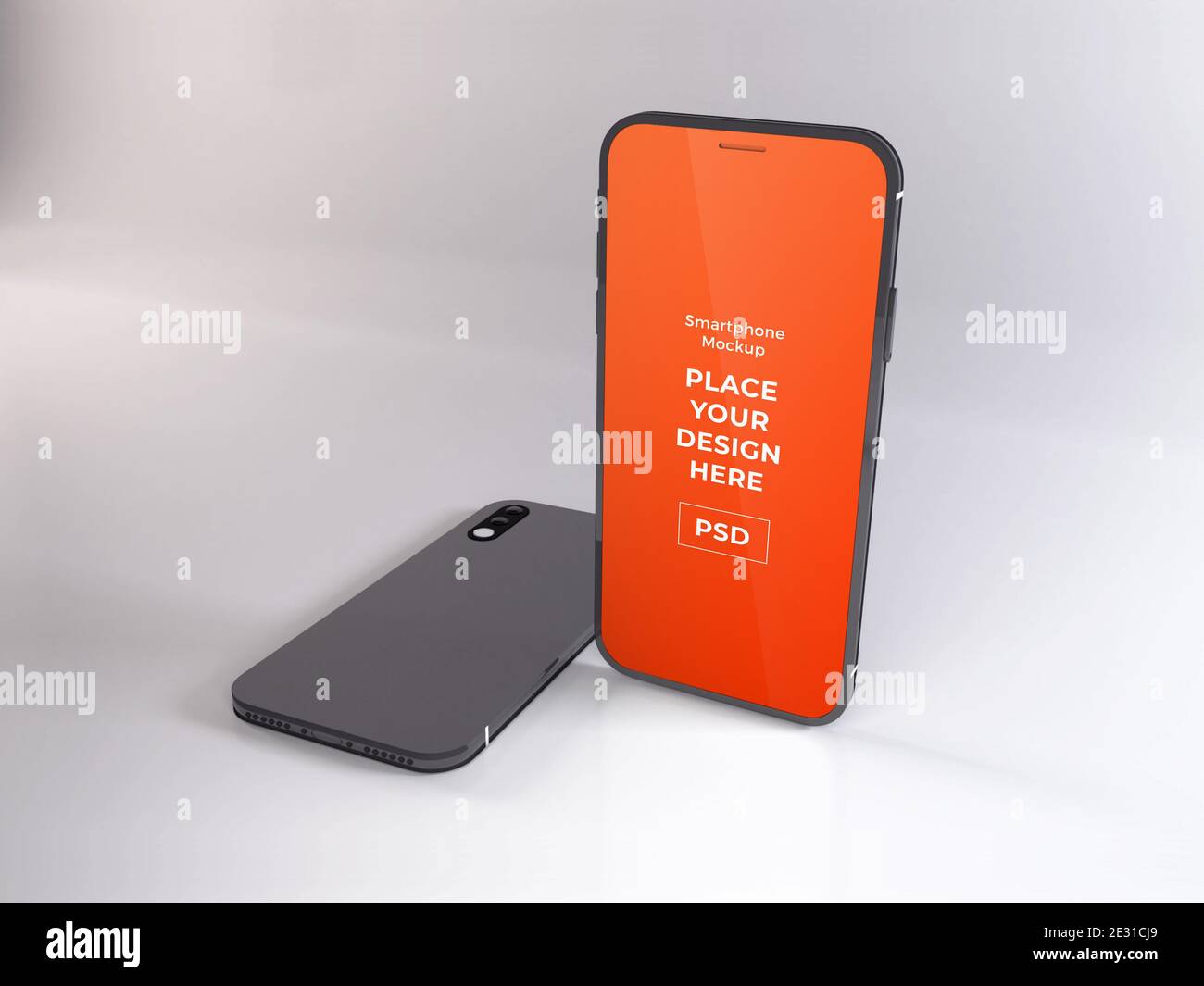 Realistic Smartphone Mockup Template Stock Photo - Alamy