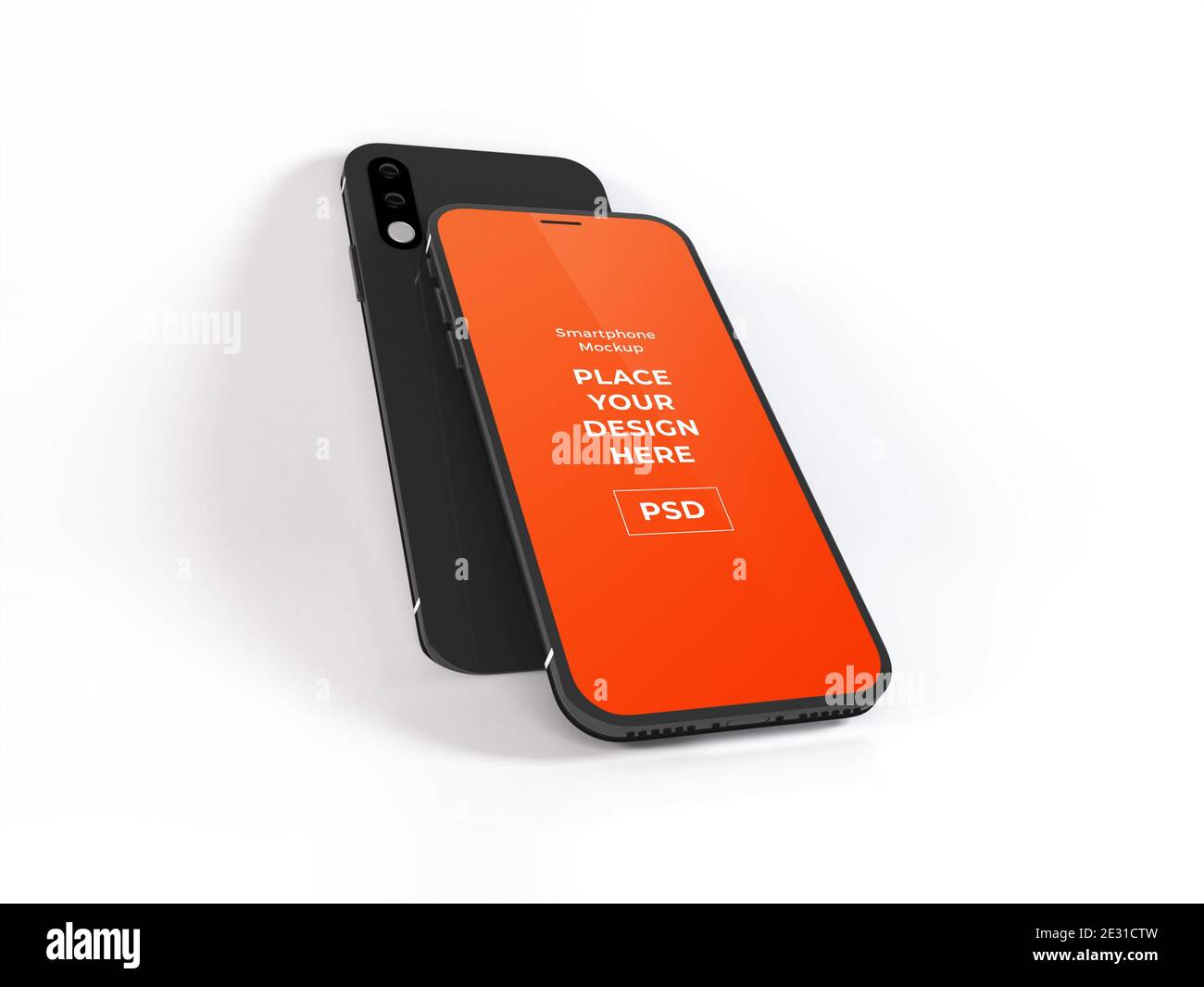 Realistic Smartphone Mockup Template Stock Photo - Alamy