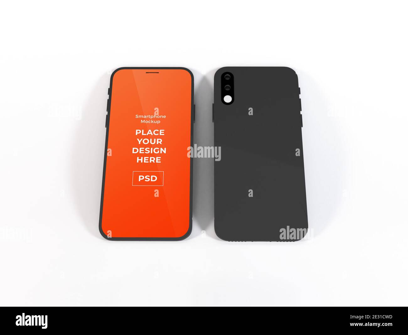 Realistic Smartphone Mockup Template Stock Photo - Alamy