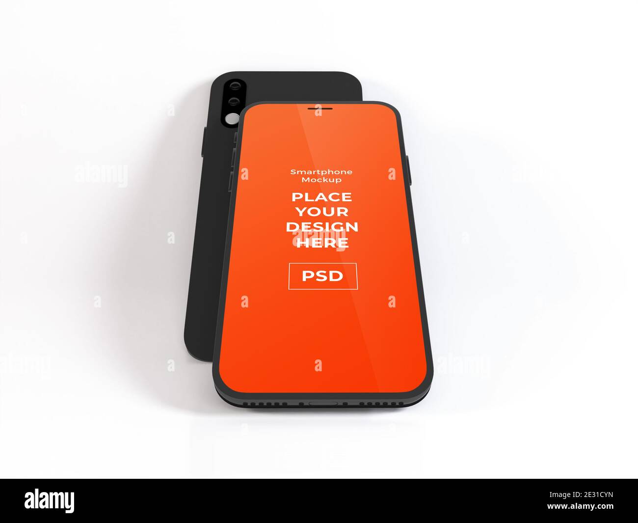 Realistic Smartphone Mockup Template Stock Photo - Alamy